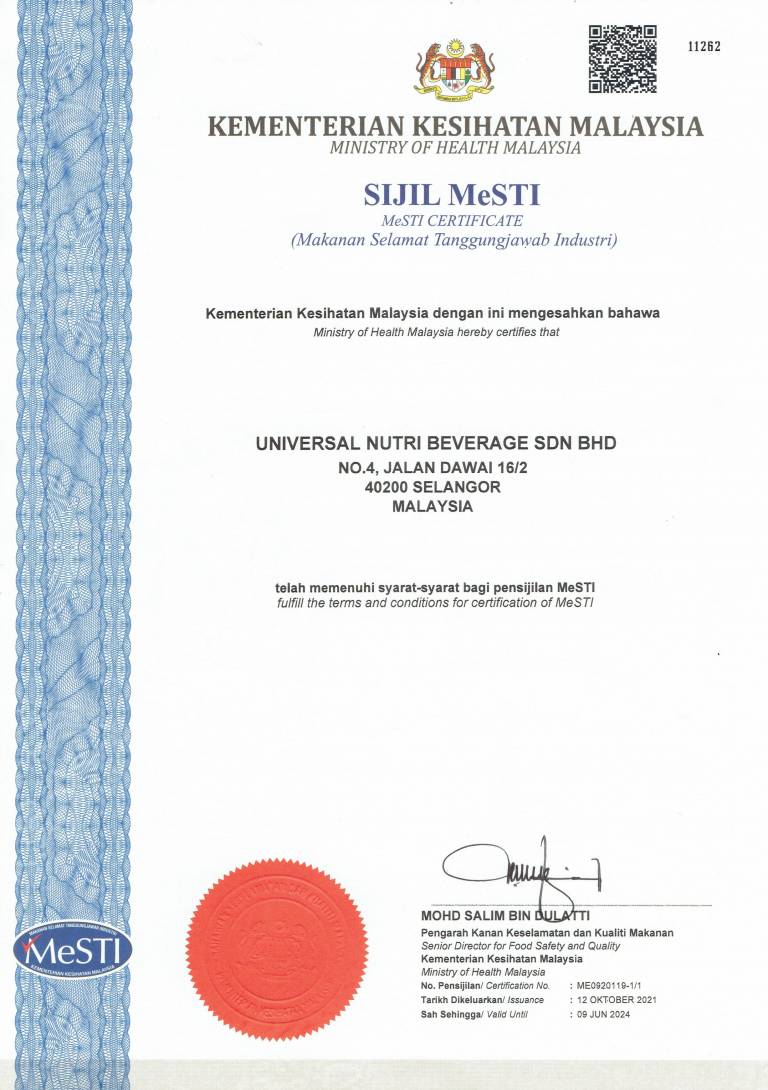 Awards & Certificates - Nutribev