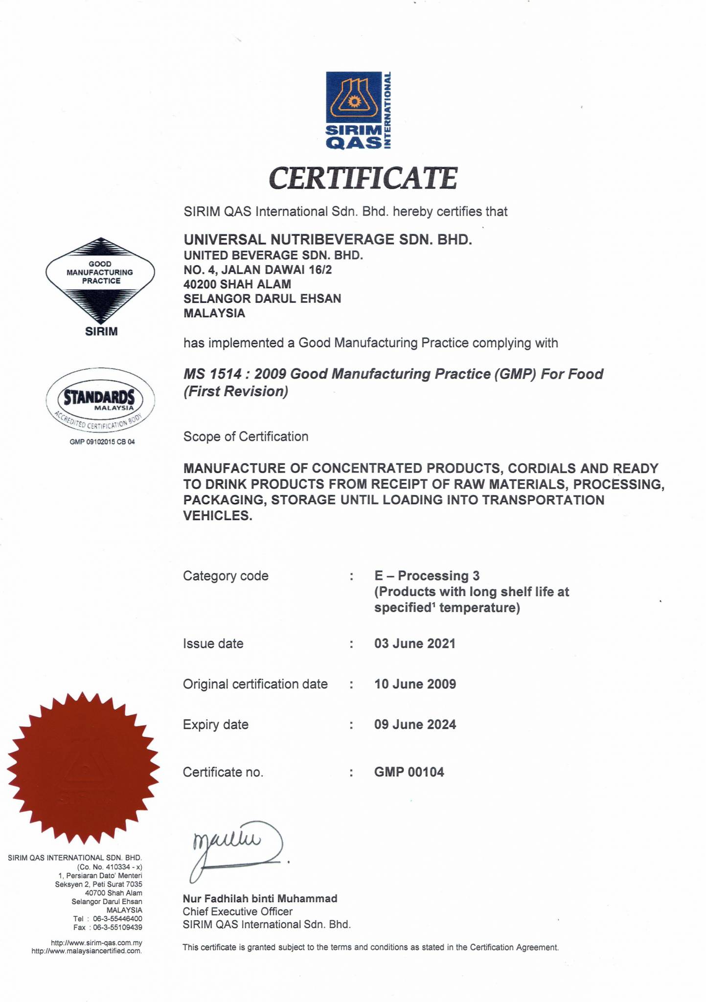 Awards & Certificates - Nutribev